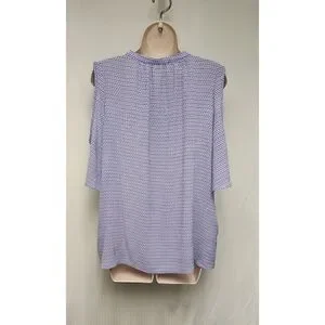 Michael Kors | Tops | Michael Kors Blue White Floral Cold Shoulder ...